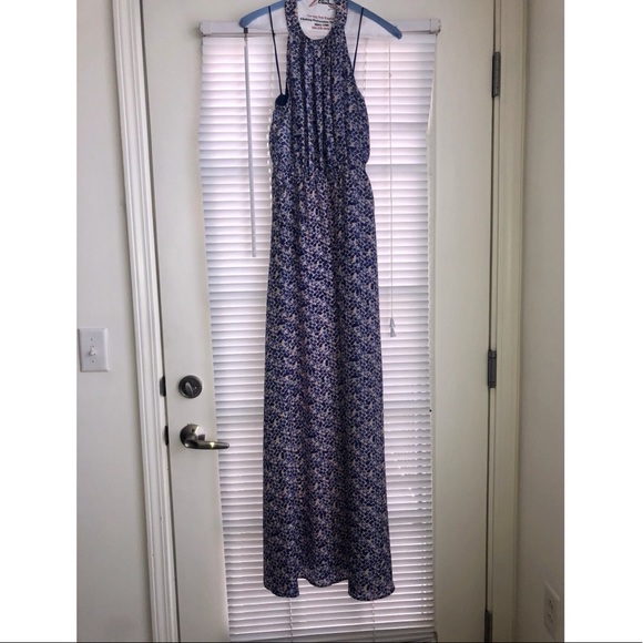 Jessica Simpson | Dresses | Jessica Simpson Halter Maxi Dress Blue ...